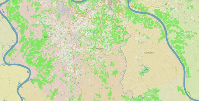 Cincinnati Ohio Metro Area US Map Vector Accurate High Detailed City ...
