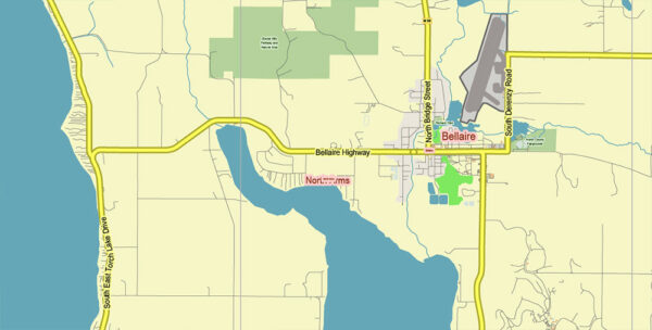 Leelanau County Michigan US Map Vector Exact Low Detailed (for small ...