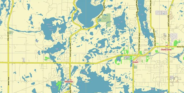 Leelanau County Michigan US Map Vector Exact Low Detailed (for small ...