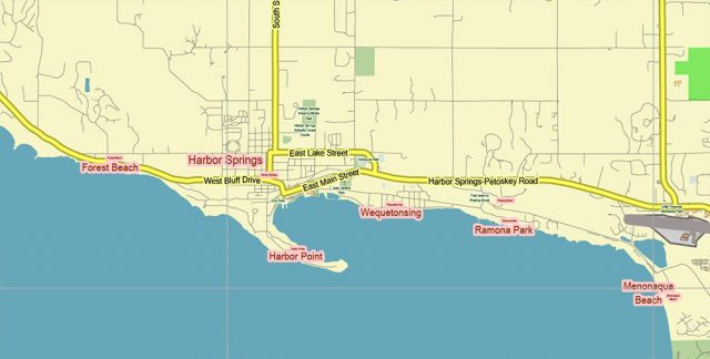 Leelanau County Michigan US Map Vector Exact Low Detailed (for small ...