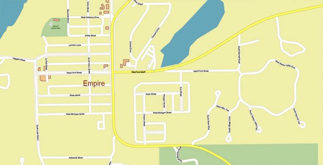 Leelanau County Michigan US Map Vector Exact High Detailed City Plan ...