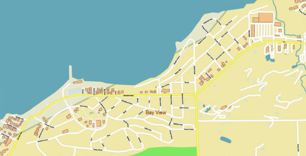 Leelanau County Michigan US Map Vector Exact High Detailed City Plan ...