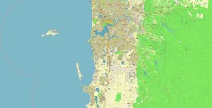Perth Australia Vector Map Free Editable Layered Adobe Illustrator ...