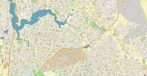 Perth Metro Area Australia Map Vector Accurate High Detailed City Plan ...