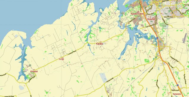 Auckland New Zealand Map Vector Exact Low Detailed City Plan editable ...