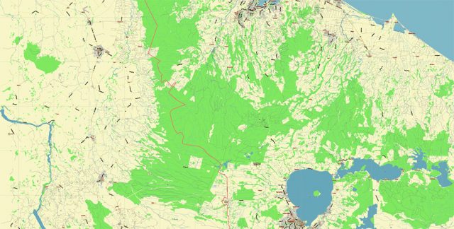 Tauranga New Zealand Map Vector City Plan Low Detailed (for small print ...