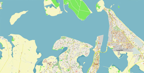 Tauranga New Zealand Map Vector Exact High Detailed City Plan editable ...