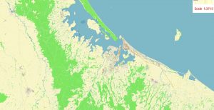 Tauranga New Zealand Map Vector Exact High Detailed City Plan editable ...