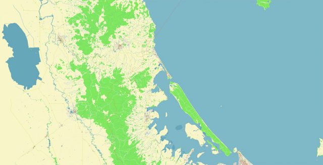 Tauranga New Zealand PDF Vector Map: Exact High Detailed City Plan ...