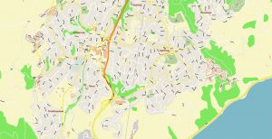 Wellington New Zealand Map Vector Exact High Detailed City Plan ...