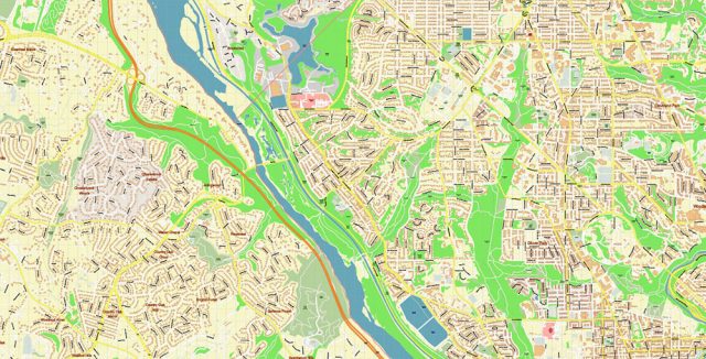 Alexandria Virginia + Washington DC US Map Vector Exact High Detailed ...