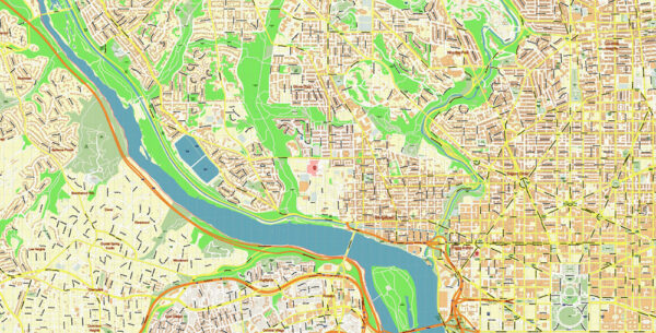 Alexandria Virginia + Washington DC US Map Vector Exact High Detailed ...