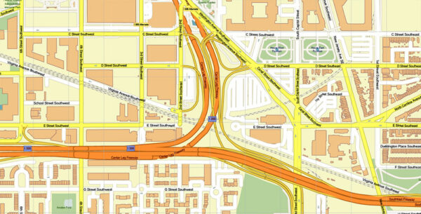 Alexandria Virginia + Washington DC US Map Vector Exact High Detailed ...