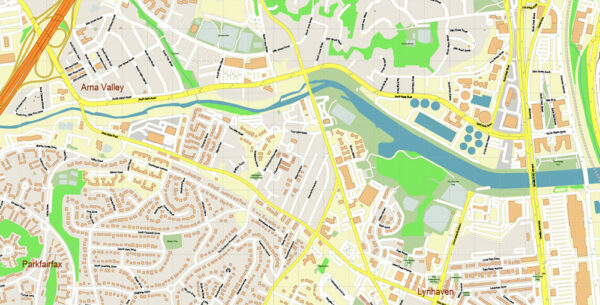 Alexandria Virginia + Washington DC US Map Vector Exact High Detailed ...