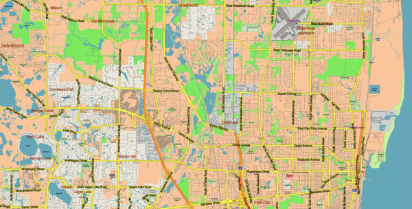 Chicago Illinois Metro Area US Vector Map: Full Extra High Detailed ...