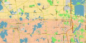 Chicago Illinois Metro Area US Vector Map: Full Extra High Detailed ...