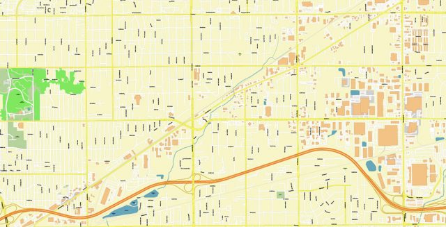 Indianapolis Indiana US Map Vector Exact High Detailed City Plan ...