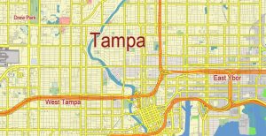 Tampa Bay Florida US Vector Map Free Editable Layered Adobe Illustrator ...