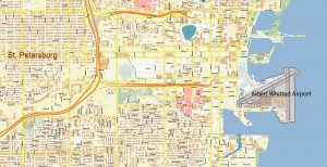 Tampa Bay Florida US PDF Vector Map: Exact High Detailed City Plan ...