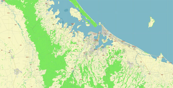 Tauranga New Zealand Vector Map Free Editable Layered Adobe Illustrator ...