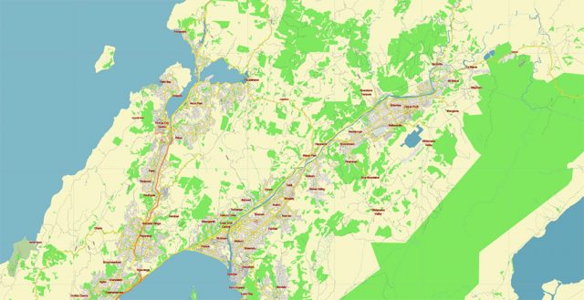 Wellington New Zealand Vector Map Free Editable Layered Adobe ...
