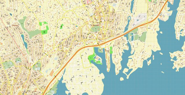 White Plains New York US PDF Vector Map: Exact High Detailed City Plan ...