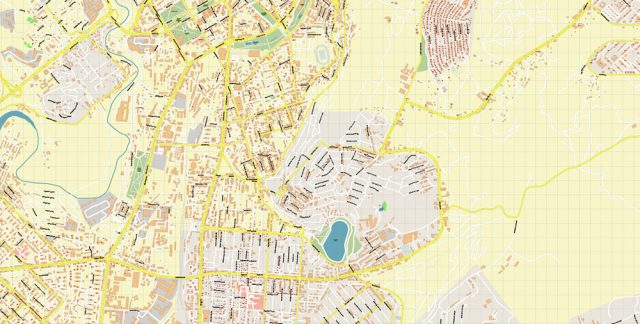 Yerevan Armenia Map Vector Exact High Detailed City Plan editable Adobe ...