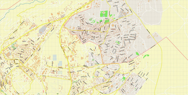 Yerevan Armenia Map Vector Exact High Detailed City Plan editable Adobe ...