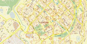Yerevan Armenia Map Vector Exact High Detailed City Plan editable Adobe ...