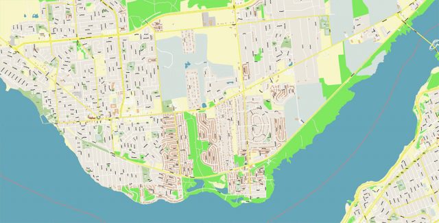 Ottawa Canada PDF Vector Map: Exact High Detailed City Plan editable ...