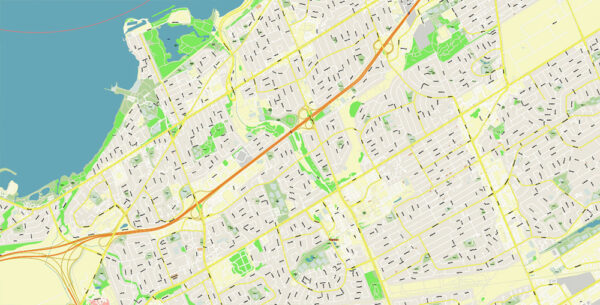 Ottawa Canada PDF Vector Map: Exact High Detailed City Plan editable ...