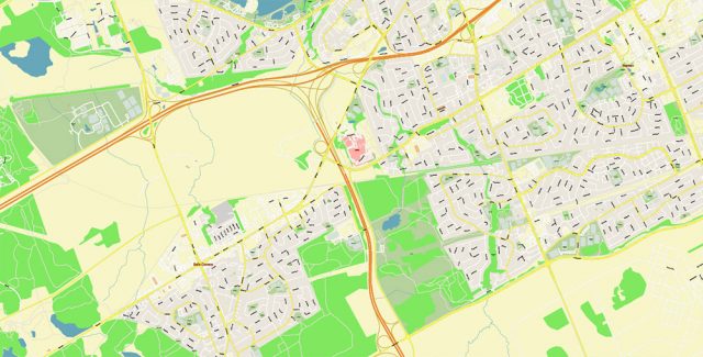 Ottawa Canada PDF Vector Map: Exact High Detailed City Plan editable ...