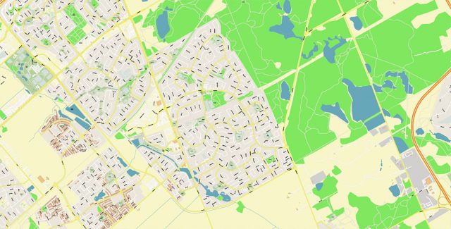 Ottawa Canada PDF Vector Map: Exact High Detailed City Plan editable ...