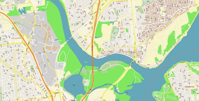 Ottawa Canada PDF Vector Map: Exact High Detailed City Plan editable ...