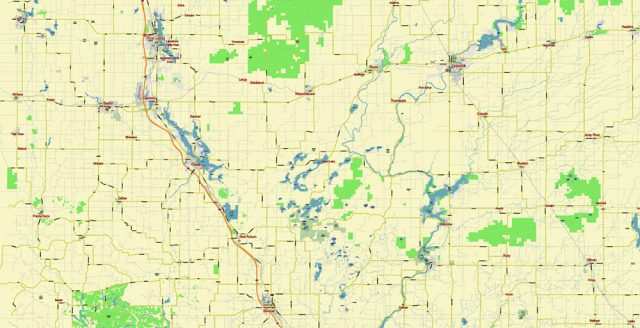 Windfall Lake Area Wisconsin US PDF Vector Map: Exact High Detailed ...