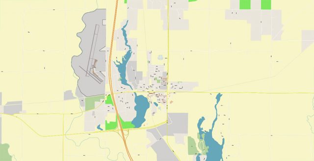 Windfall Lake Area Wisconsin US Map Vector Exact High Detailed + Low ...