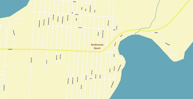 Windfall Lake Area Wisconsin US PDF Vector Map: Exact High Detailed ...