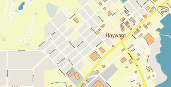 Windfall Lake Area Wisconsin US Map Vector Exact High Detailed + Low ...