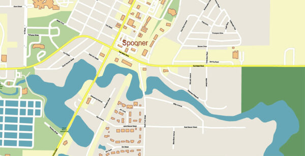 Windfall Lake Area Wisconsin US Map Vector Exact High Detailed + Low ...