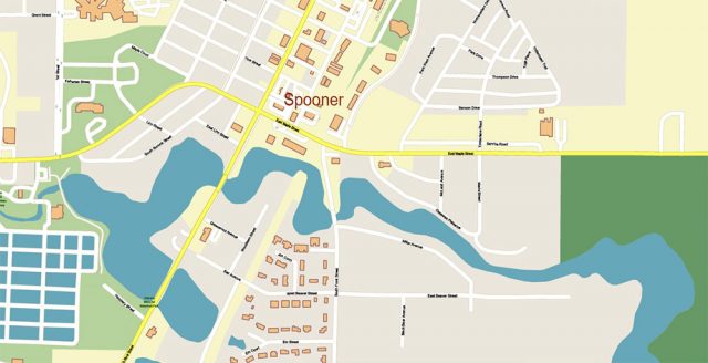 Windfall Lake Area Wisconsin US Map Vector Exact High Detailed + Low ...