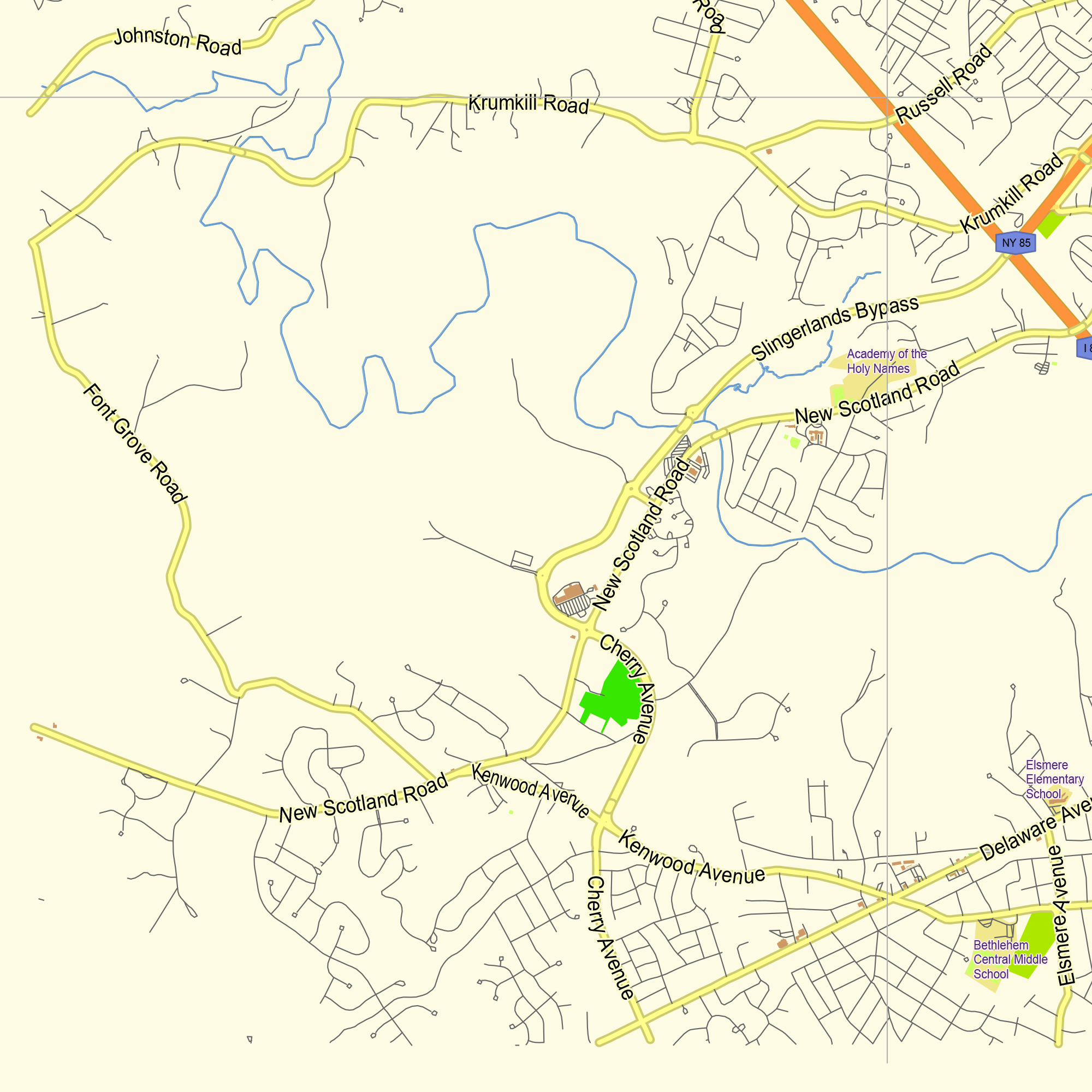 Albany New York US printable vector map – Maps in Vector: Detailed ...