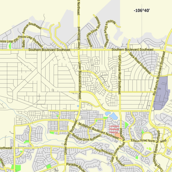 Albuquerque New Mexico US printable vector map – Maps in Vector ...
