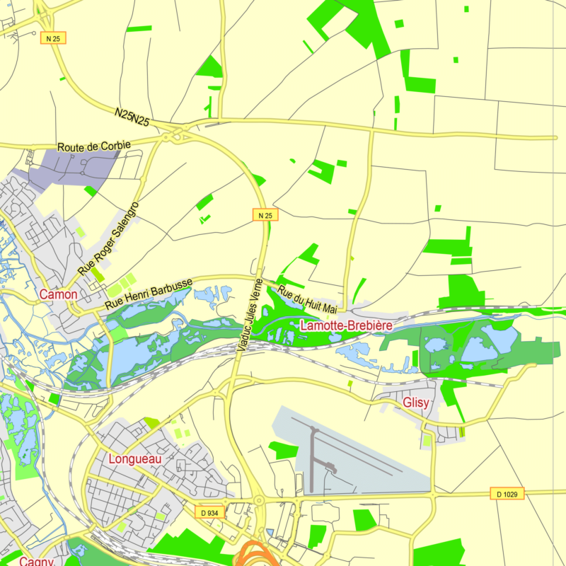 Amiens France printable editable layered Vector Map – Maps in Vector ...