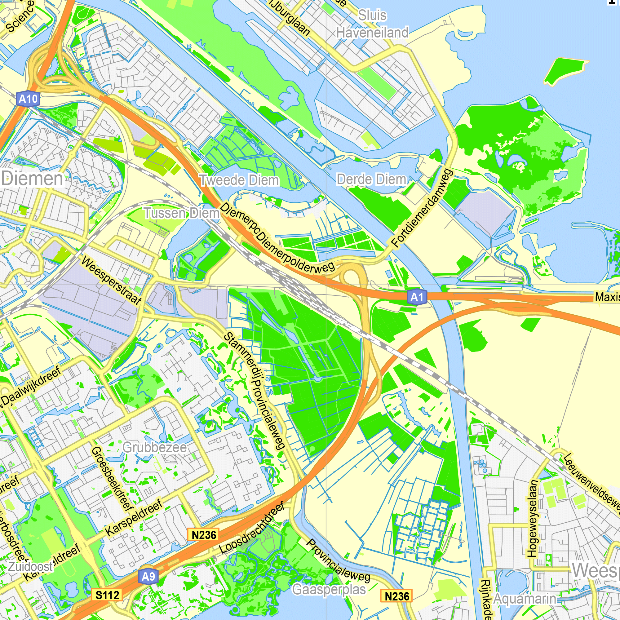 Amsterdam Netherlands printable editable PDF layered Vector Map – Maps ...