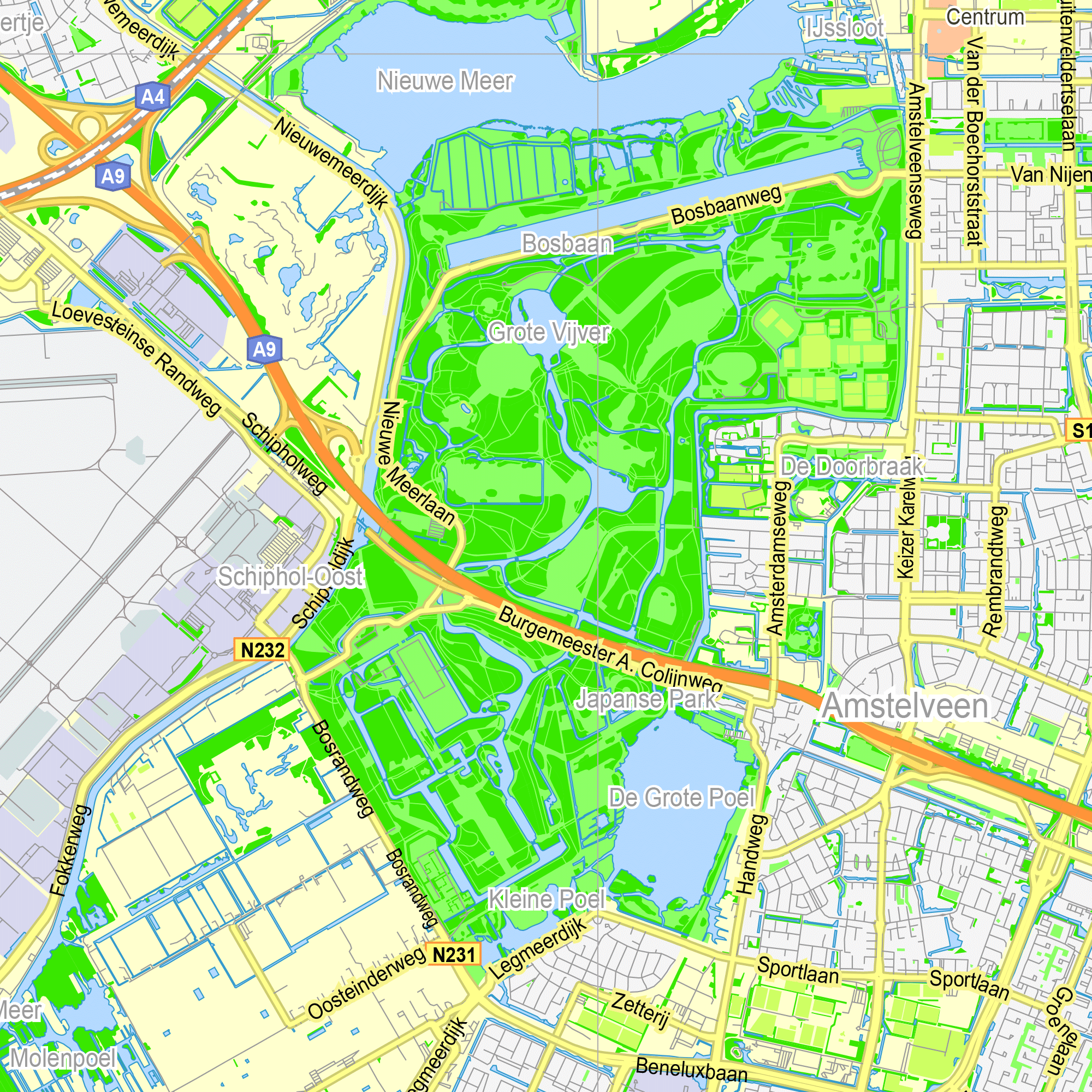 Amsterdam Netherlands printable editable PDF layered Vector Map – Maps ...