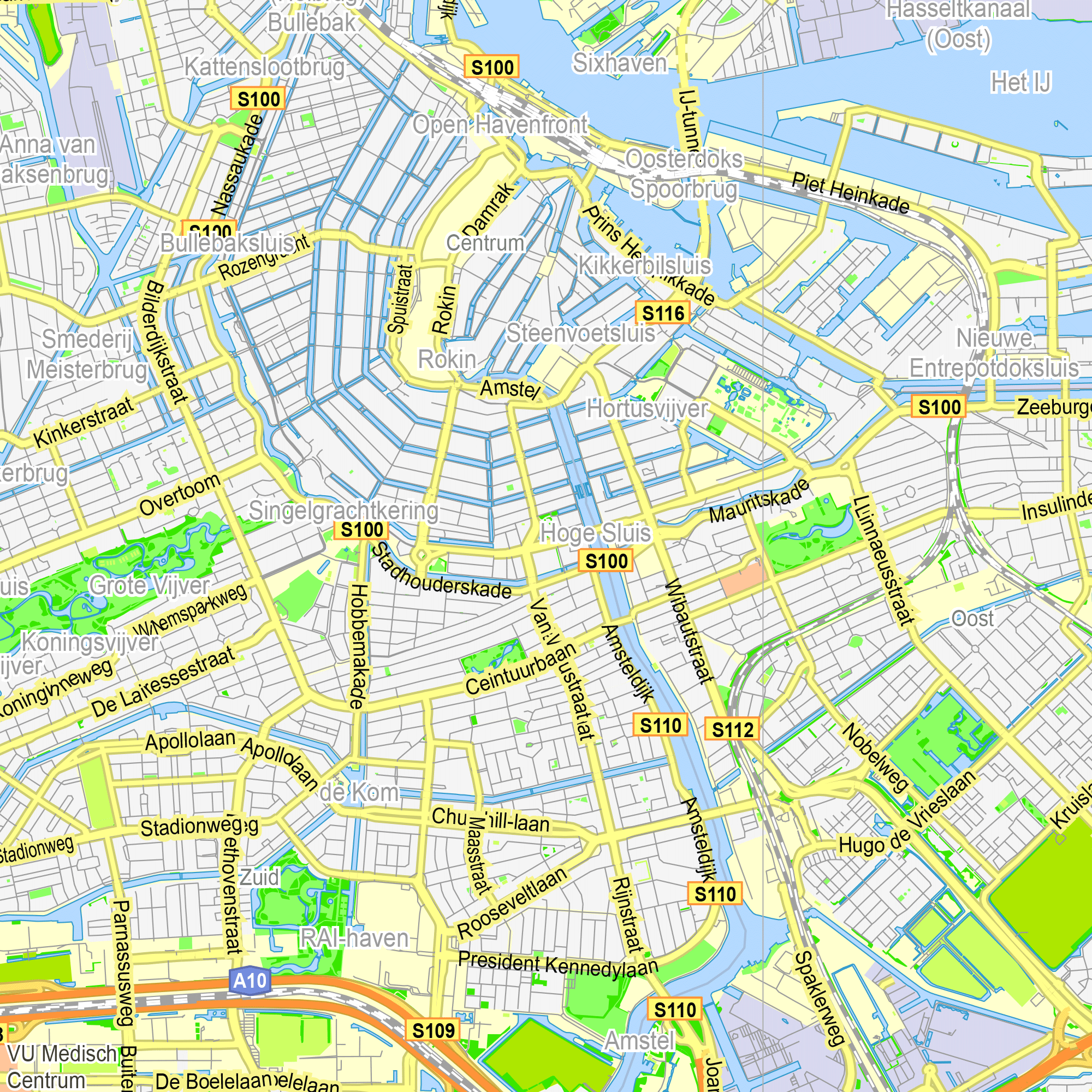 Amsterdam Netherlands printable editable PDF layered Vector Map – Maps ...