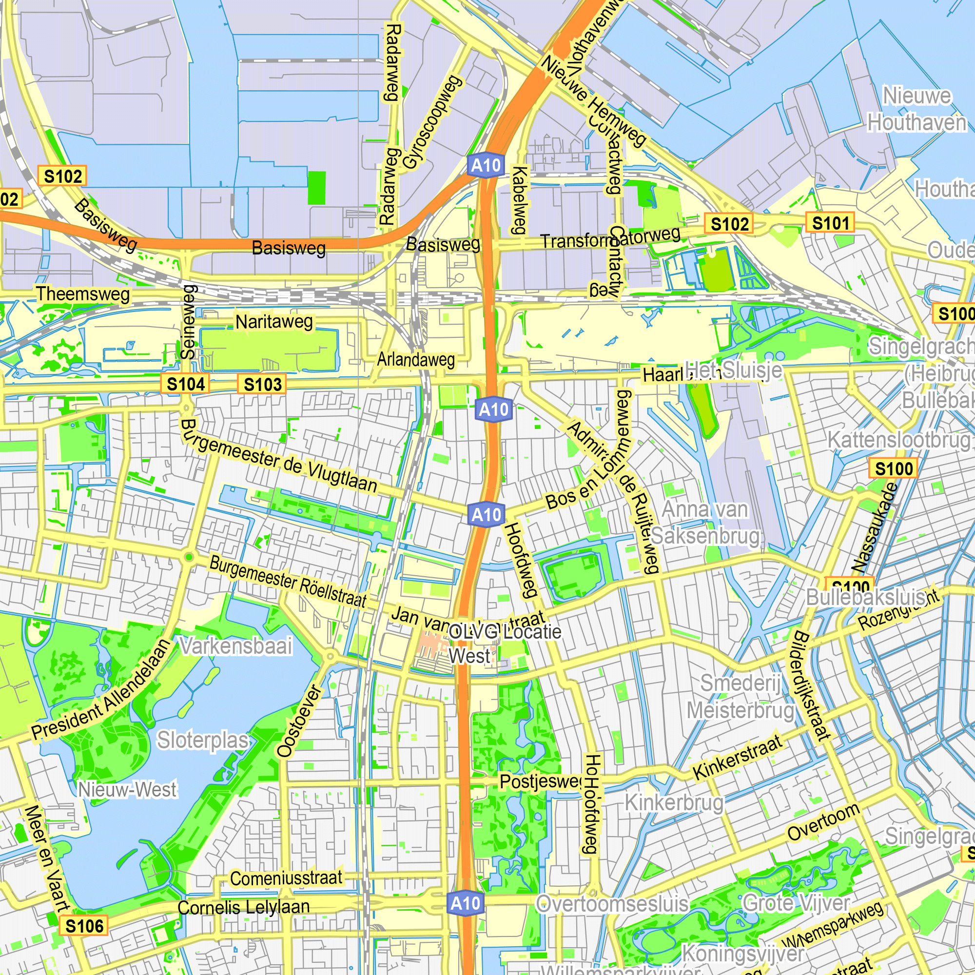 Amsterdam Netherlands printable editable PDF layered Vector Map – Maps ...