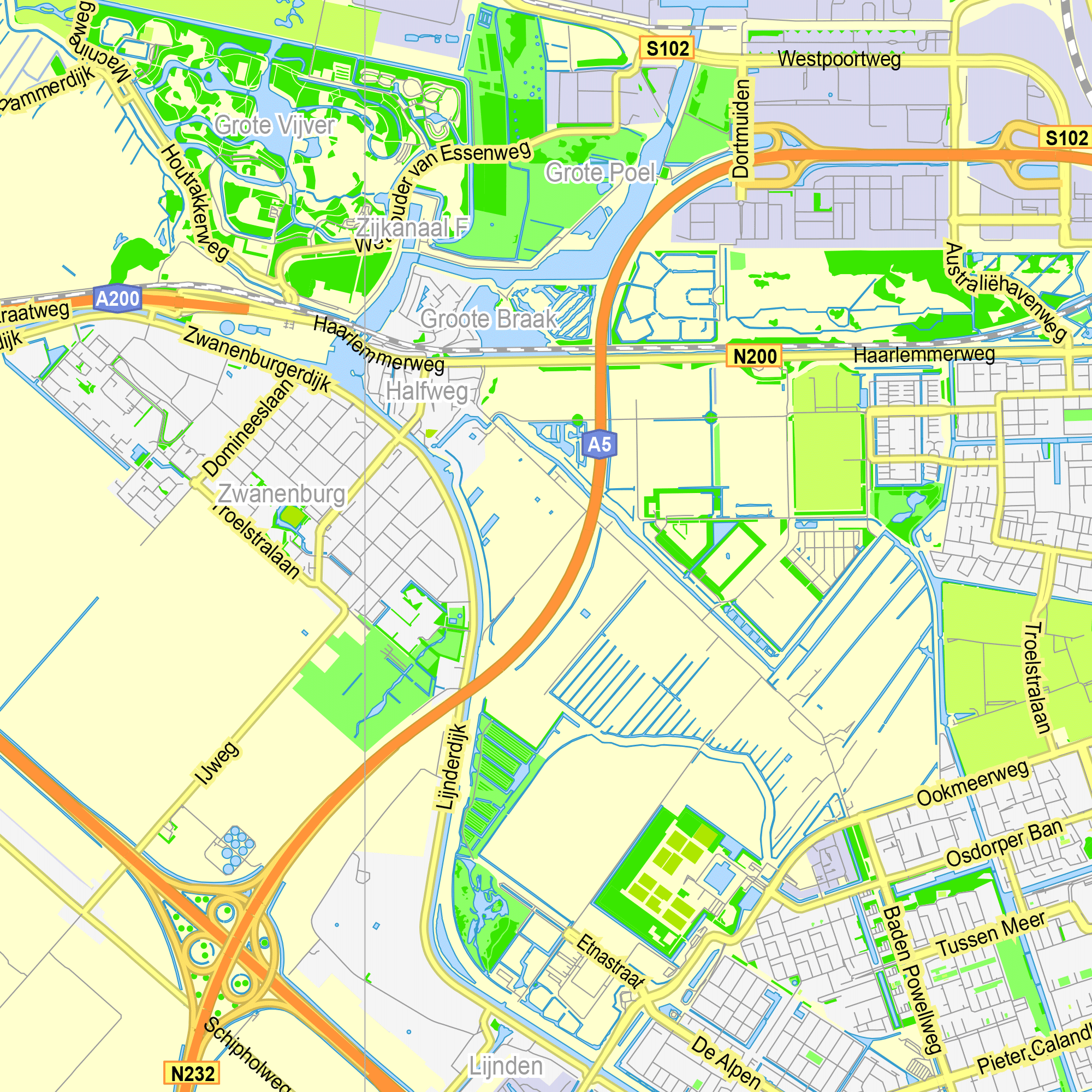 Amsterdam Netherlands printable editable PDF layered Vector Map – Maps ...