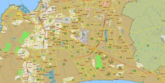 South Africa 01 PDF Vector Map: Full Extra High Detailed (Main roads ...