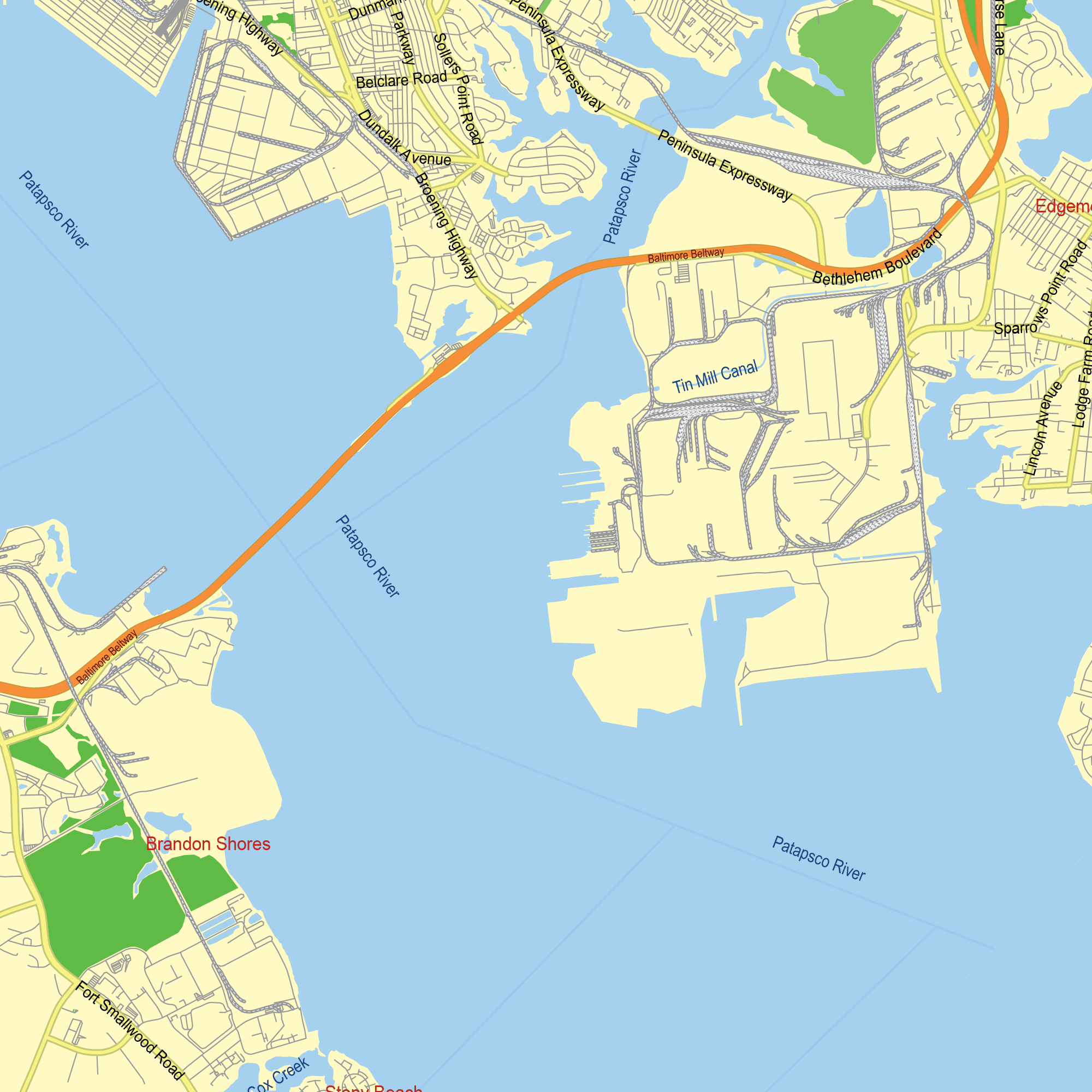 Baltimore Maryland US printable editable PDF layered Vector Map v.3